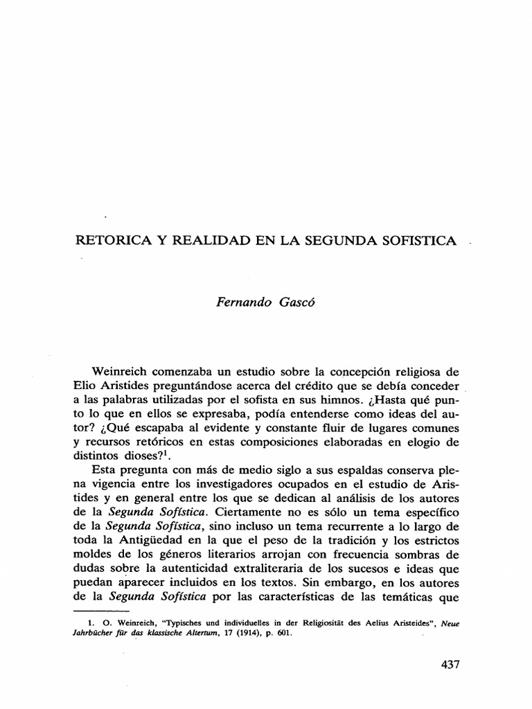 Segunda Sofística. Retórica. Realidad - GASCÓ LA CALLE, F. (1987-1988) | PDF | Historia | Clásicos
