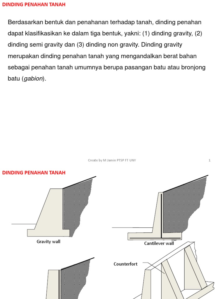 Desain Dinding Penahan Tanah | PDF