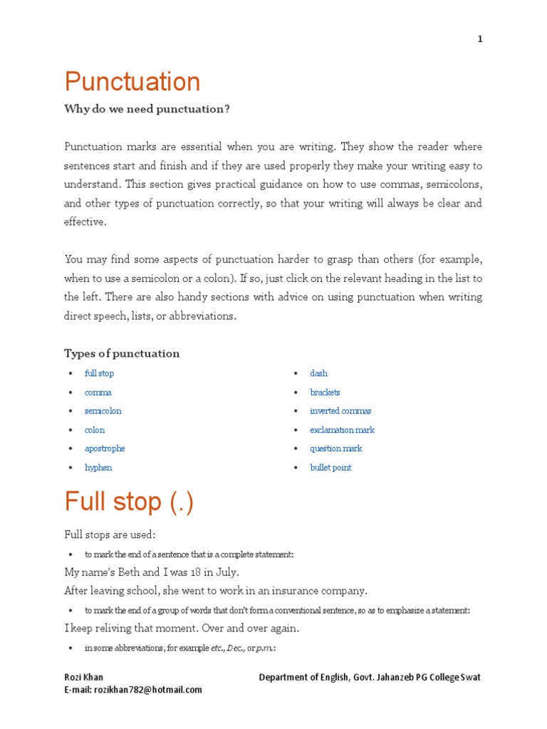 Punctuation: Why Do We Need Punctuation? | PDF | Punctuation | Bracket