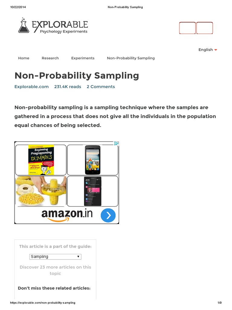 Non Probability Sampling | PDF | Sampling (Statistics) | Statistics