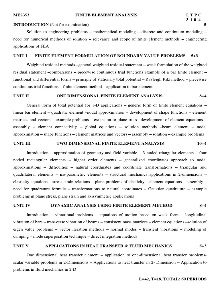 Finite Element Analysis of One-Dimensional, Two-Dimensional, and Dynamic Systems | PDF | Finite ...