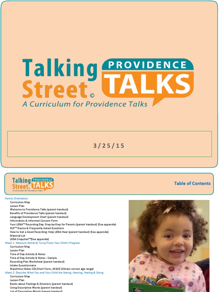 Talkingstreet Part I | PDF | Language Development | Lesson Plan