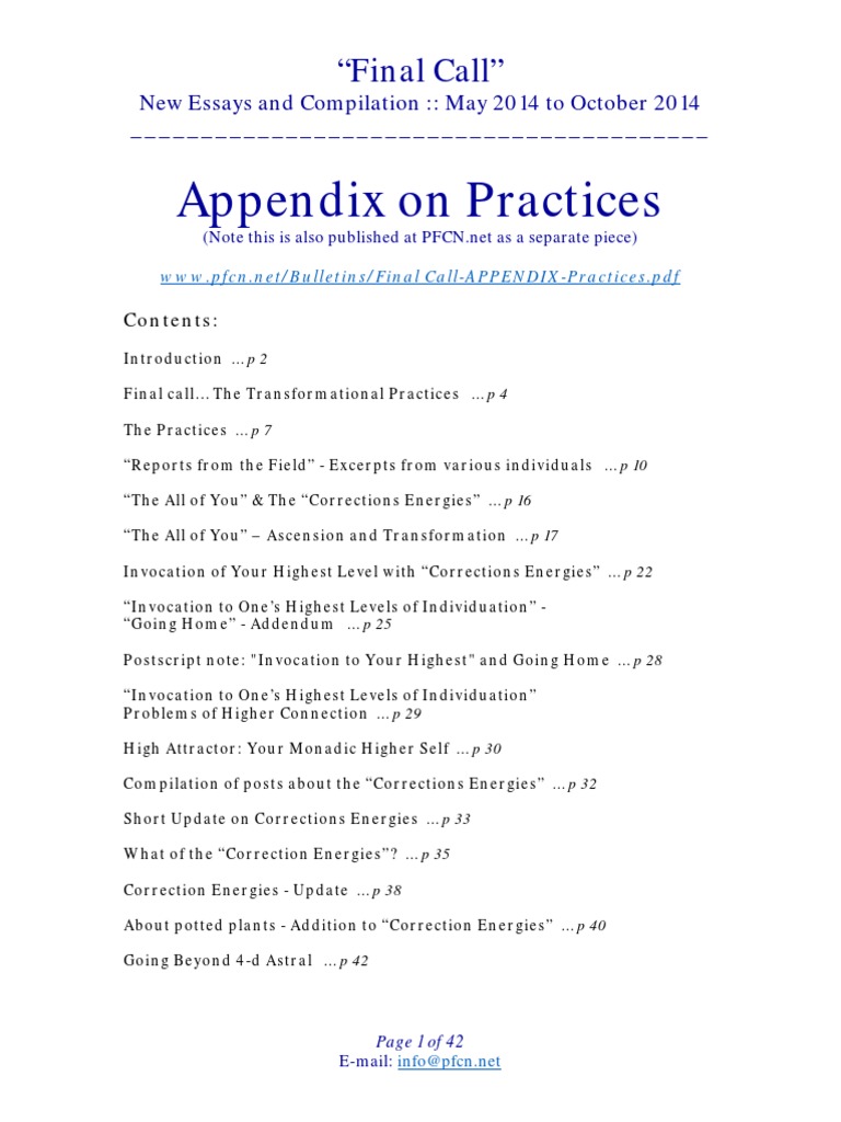 Final Call Appendix Practices Pdf Meditation Self 6117