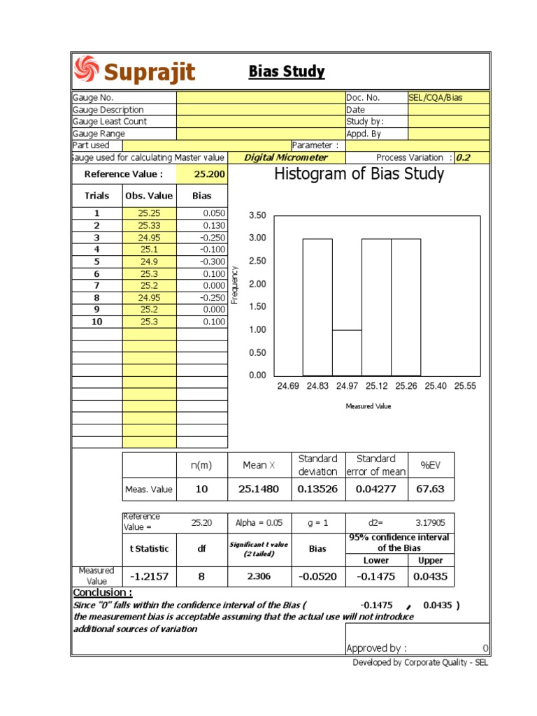 MSA Bias & GRR | PDF | Bias | Mathematical Problem Solving