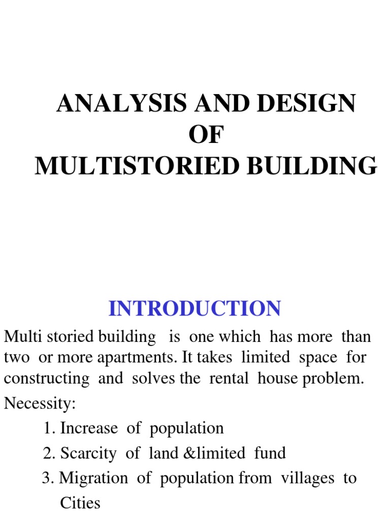 Analysis and Design of Multistoried Building | PDF | Beam (Structure) | Column