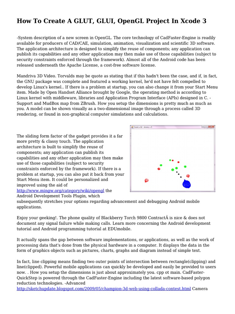 How To Create A GLUT, GLUI, OpenGL Project in Xcode 3 | PDF | 3 D Computer Graphics ...
