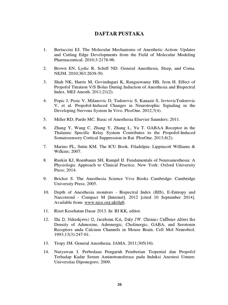 Dapus (Fix) | PDF | Anesthesia | Caffeine