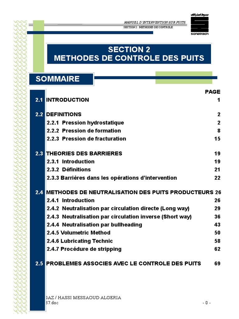 Methodes de Controle Des Puits | PDF | Forage | Faille (Géologie)