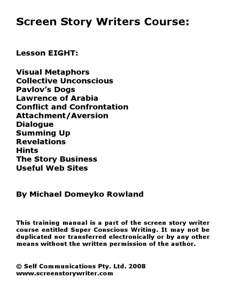 ScreenStoryWriter Lesson 8 | PDF | Screenplay | Unconscious Mind