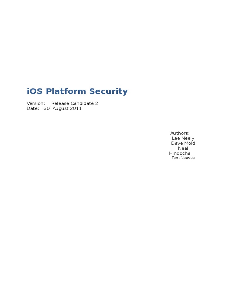 Ios Platform Sec | PDF | Ios | I Tunes