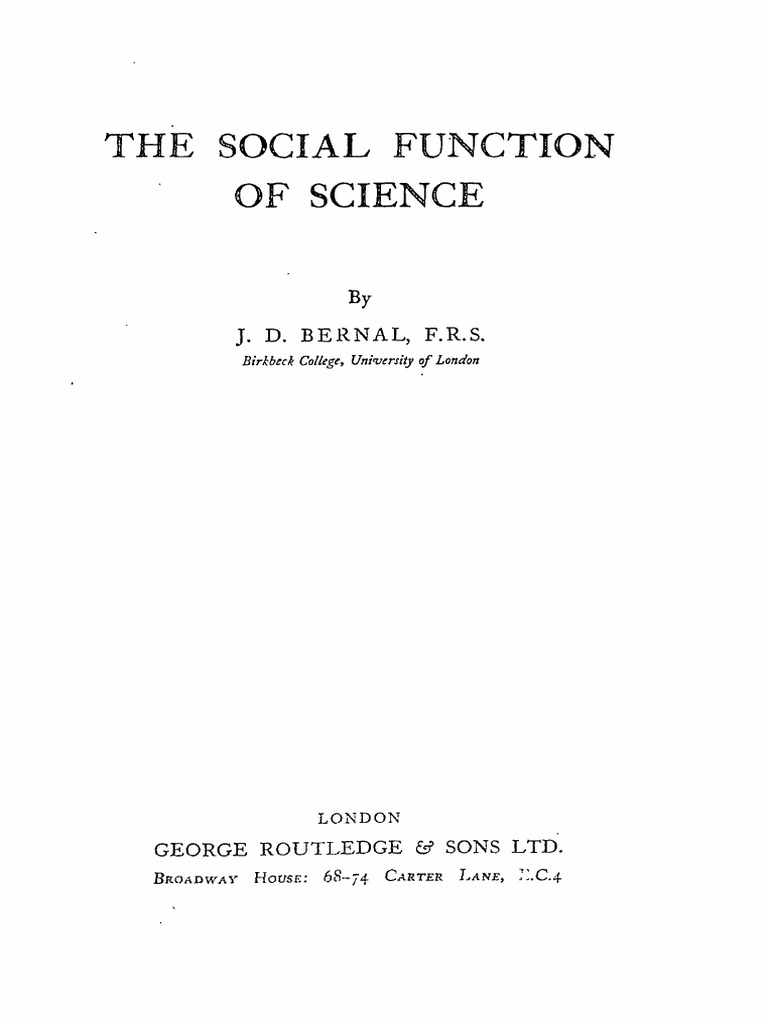 The Social Function of Science | PDF | University | Scientist