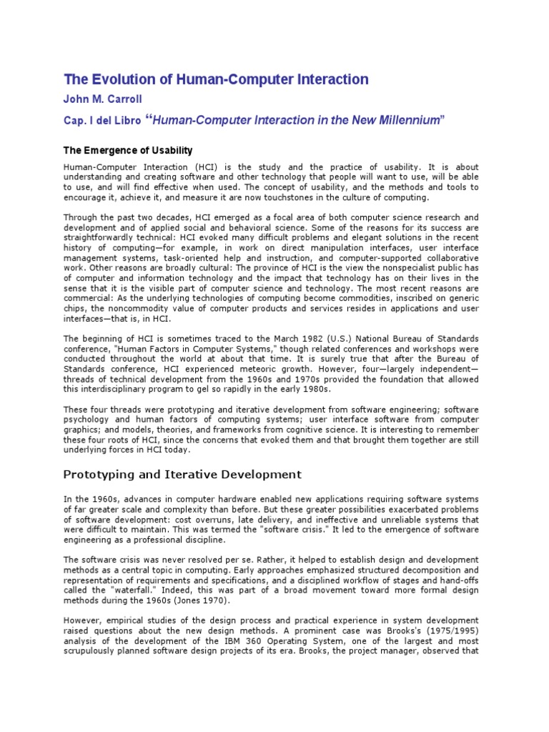 The Evolution of HCI | PDF | Human–Computer Interaction | Usability