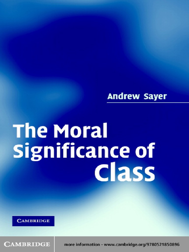 The Moral Significance of Class | PDF | Morality | Gender