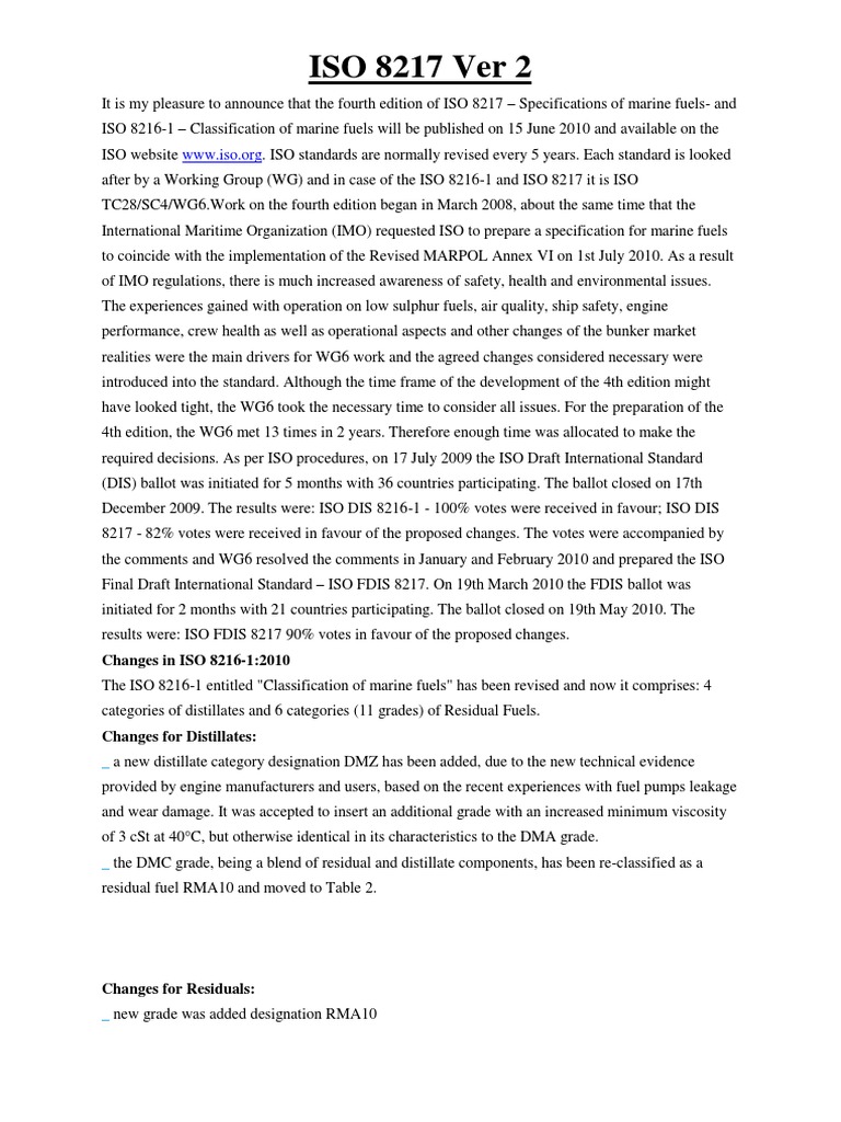 ISO 8217 Updates | PDF | Fuel Oil | Biodiesel