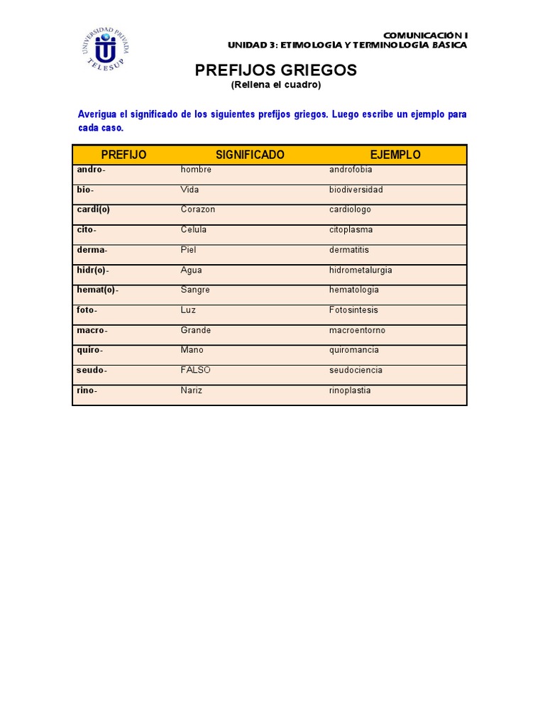 Prefijos Griegos | PDF