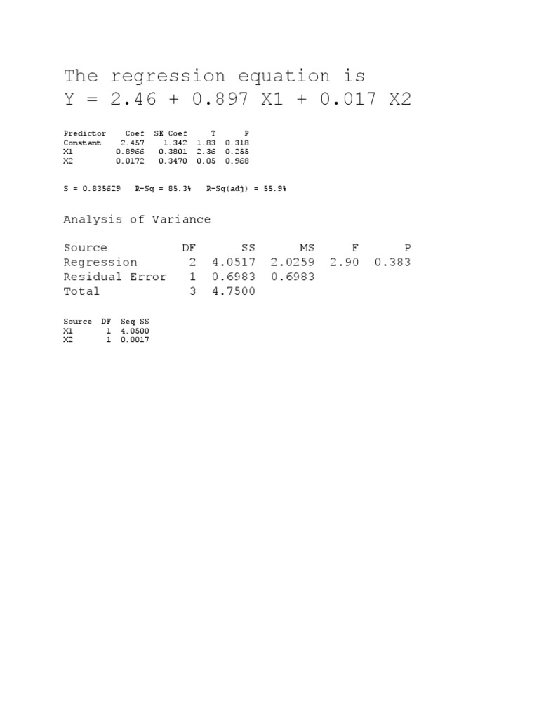 Multiple Reg - 2 Reg Minus | PDF