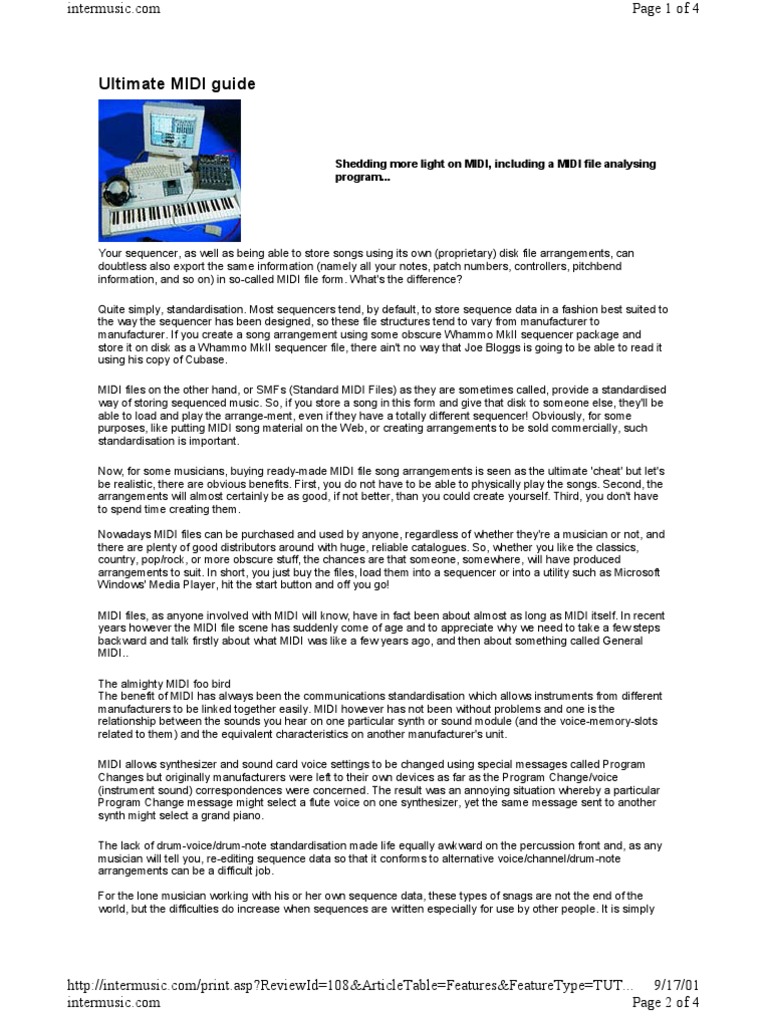 Ultimate Midi Guide From PDF | PDF | Synthesizer | Computer File