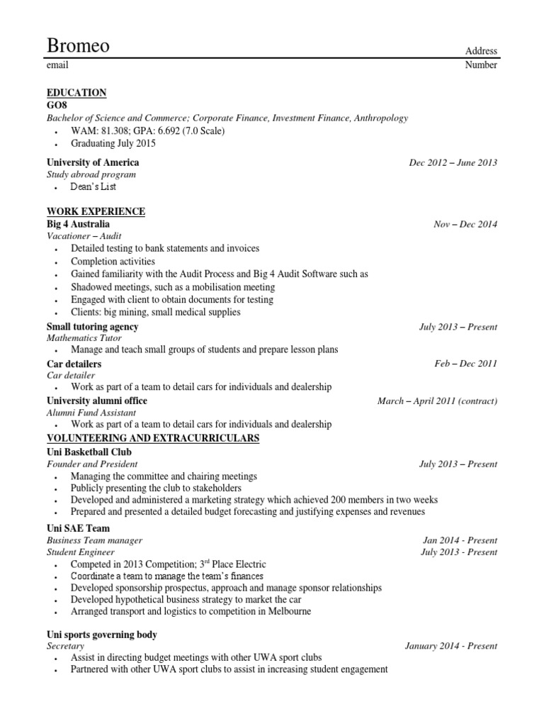 Bromeo WSO Anonymous CV | PDF