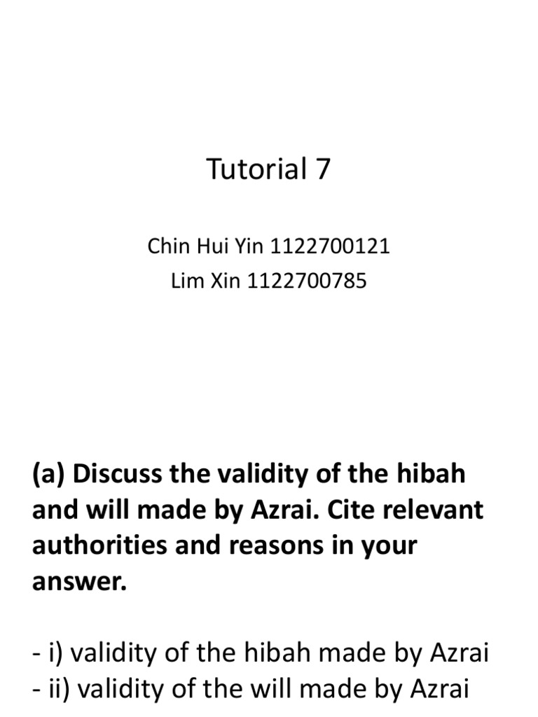 Tutorial 7: Chin Hui Yin 1122700121 Lim Xin 1122700785 | PDF ...