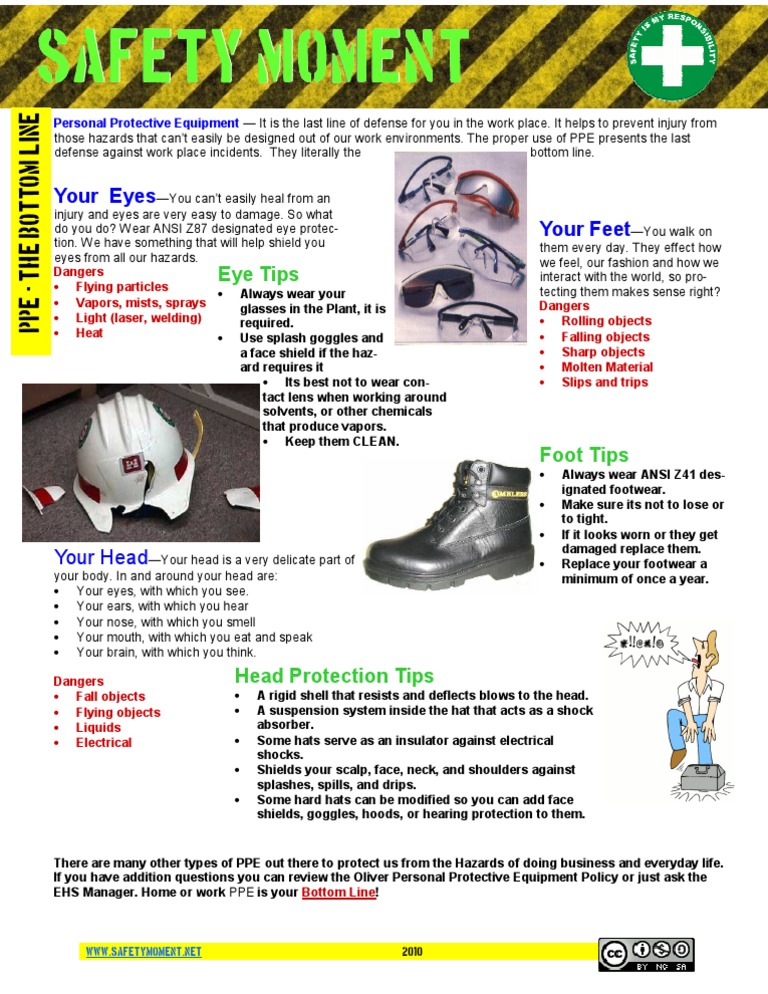 Safety Moment Personal Protective Equipment | Personal Protective ...