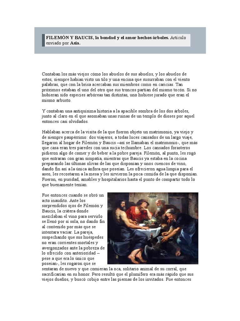 Filemón y Baucis | PDF | templo | Amor