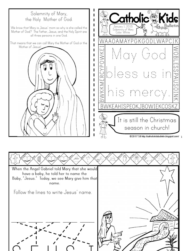 Catholic Kids' Church Bulletin January 2015 | PDF