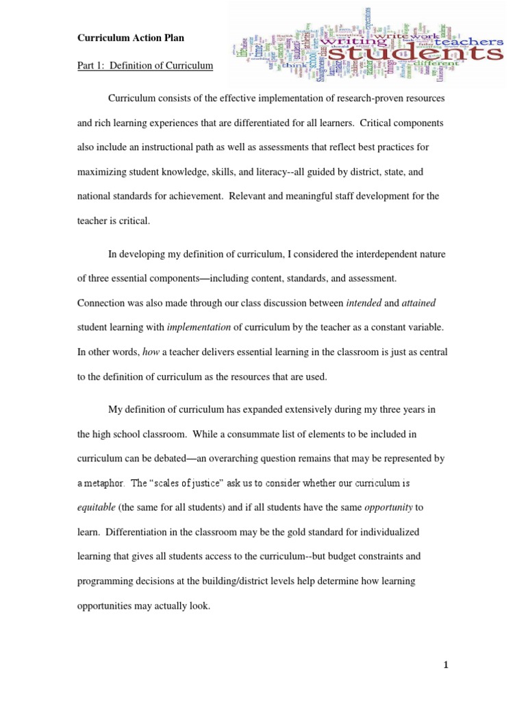 Special Education Curriculum Action Plan | PDF | Curriculum ...