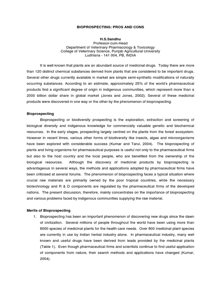 21 Bioprospecting Pros and Cons | Biodiversity | Pharmaceutical Industry