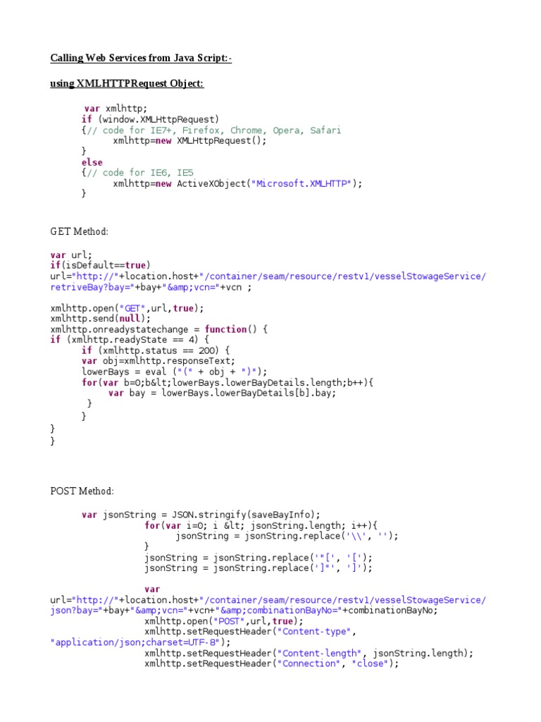 Call A Webservice Method From An Html Page Javascript Pdf Document Object Model Xml 