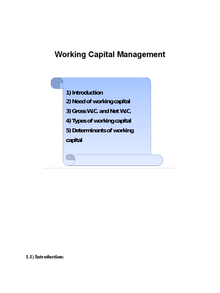 Working Capital Management | PDF | Working Capital | Capital (Economics)