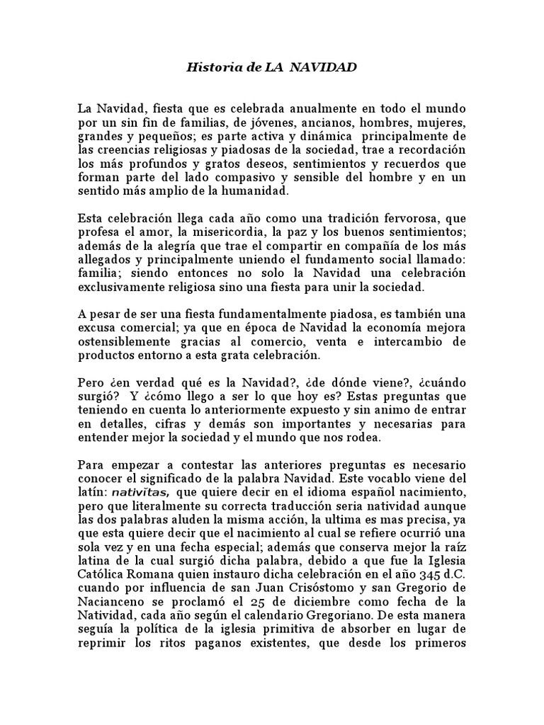 Historia de La Navidad | PDF | Papá Noel | Navidad