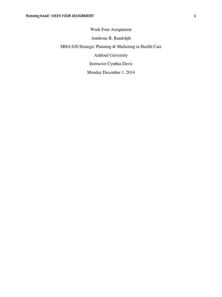 BUS 626 Week Four Assignment-A.randolph | PDF | Hospital | Residency ...