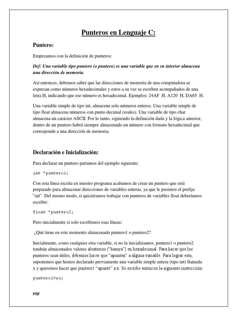 Punteros en C | PDF