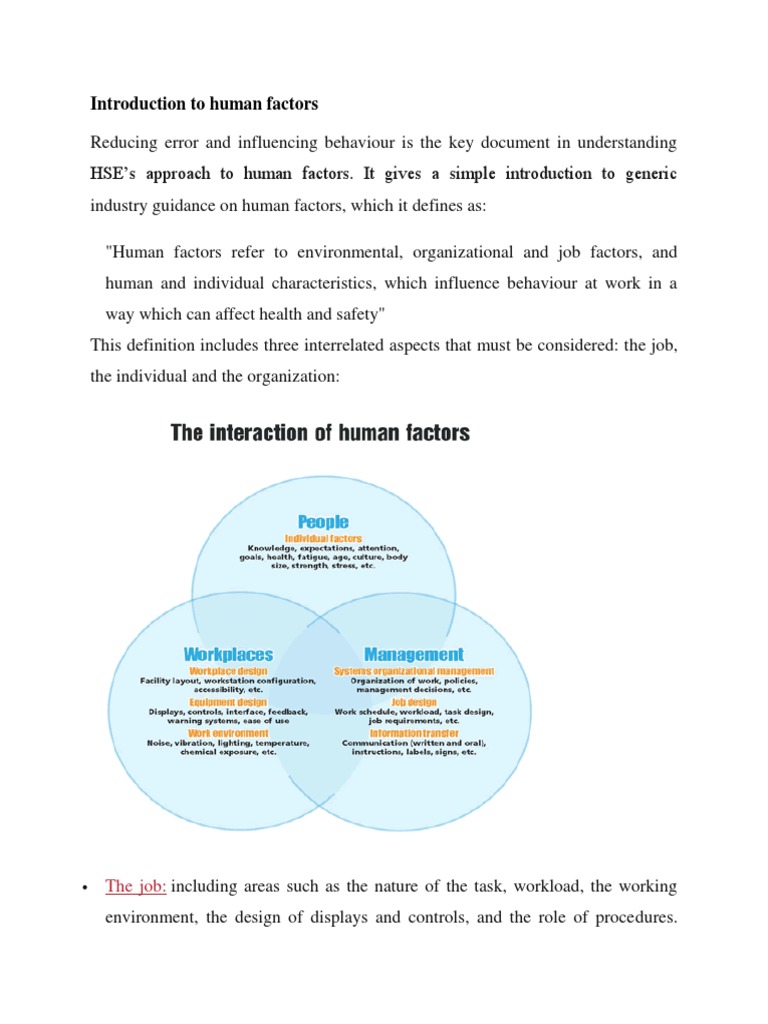 Understanding Human Factors in HSE | PDF | Career & Growth