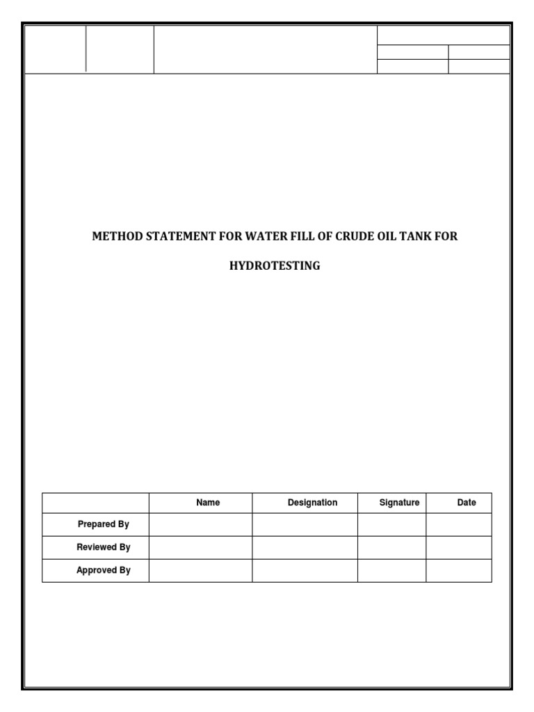 Water Filling Method for Hydrotesting | PDF | Personal Protective ...