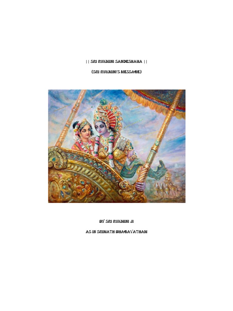 Rukmini's Letter - Word For Word in English | PDF | Hindu Mythology ...