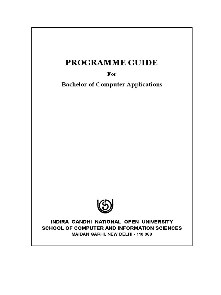 Programme Guide: Bachelor of Computer Applications | PDF | Numerical ...