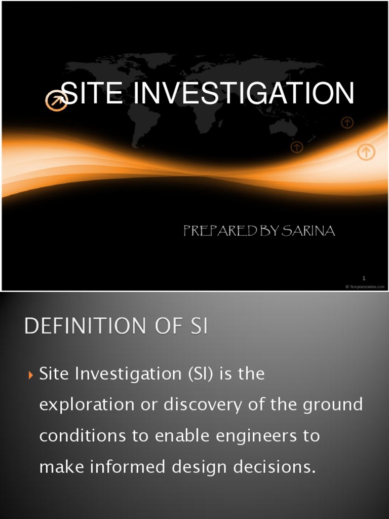Site Investigation: Prepared by Sarina | PDF | Earth Sciences | Civil ...