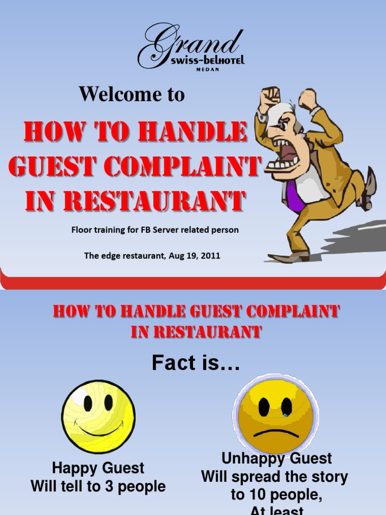 Handling Guest Complaints in Restaurants | PDF | Wellness | Lifestyle