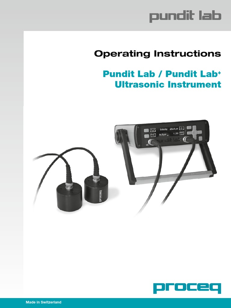 Operating Instructions: Pundit Lab / Pundit Lab Ultrasonic Instrument ...