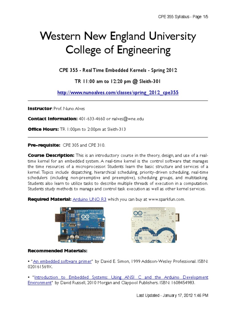 Western New England University College of Engineering | PDF | Embedded ...