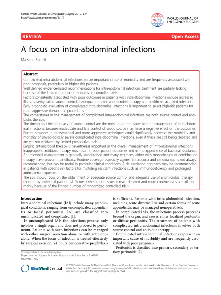 A Focus On Intra-Abdominal Infections: Review Open Access | PDF | Beta ...