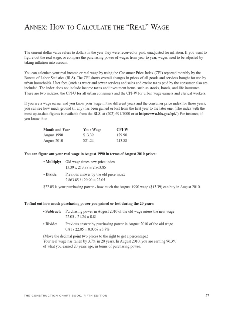 How To Calculate The Real Wages | PDF