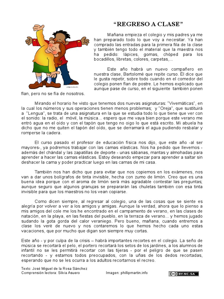 Regreso A Clase Lectura | PDF | Ocio