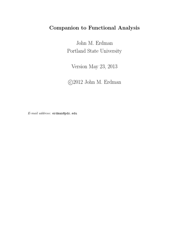 Functional Analysis PDF PDF | PDF | Eigenvalues And Eigenvectors | Norm ...