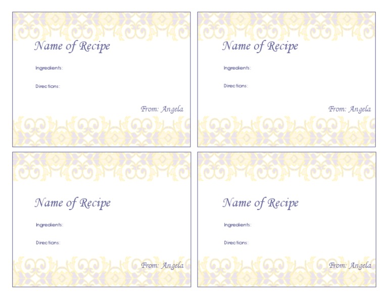 Recepie Cards | PDF