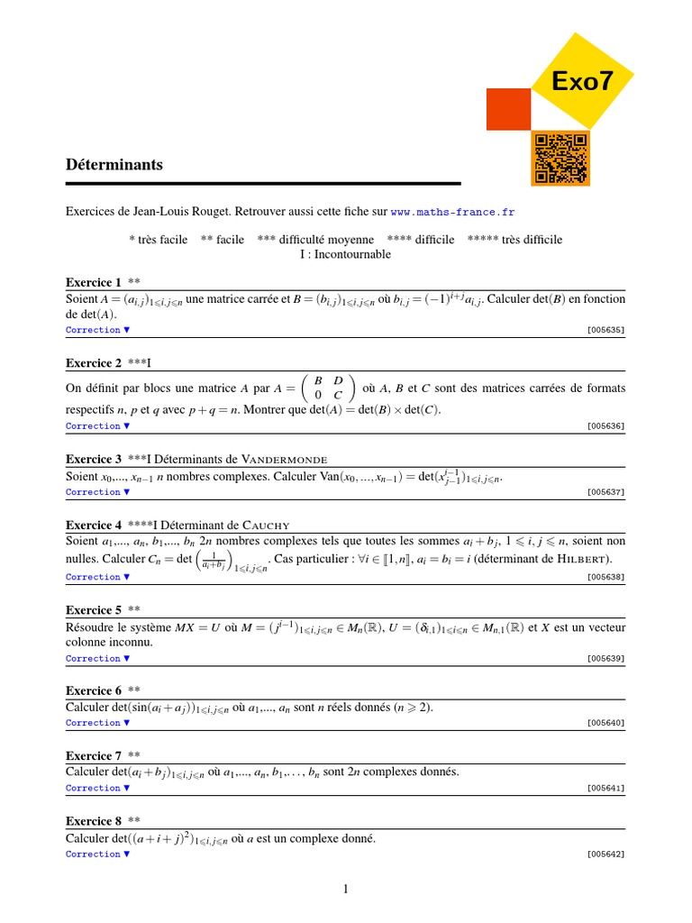 Determinants | PDF | Déterminant | Polynôme
