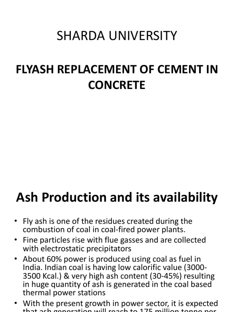 Flyash Replacement of Cement in Concrete | PDF | Fly Ash | Concrete