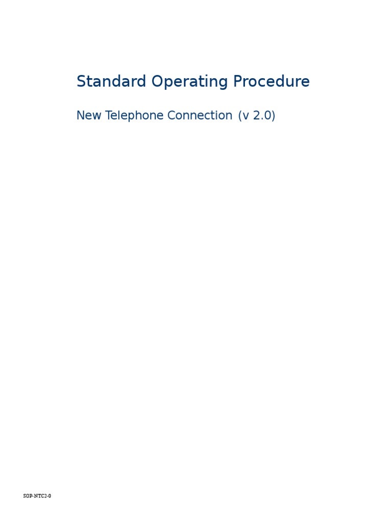 Standard Operating Procedure: New Telephone Connection (V 2.0) | PDF ...