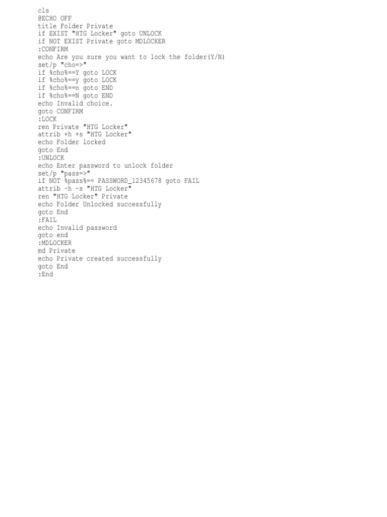 Folder Lock Locker - Bat | PDF